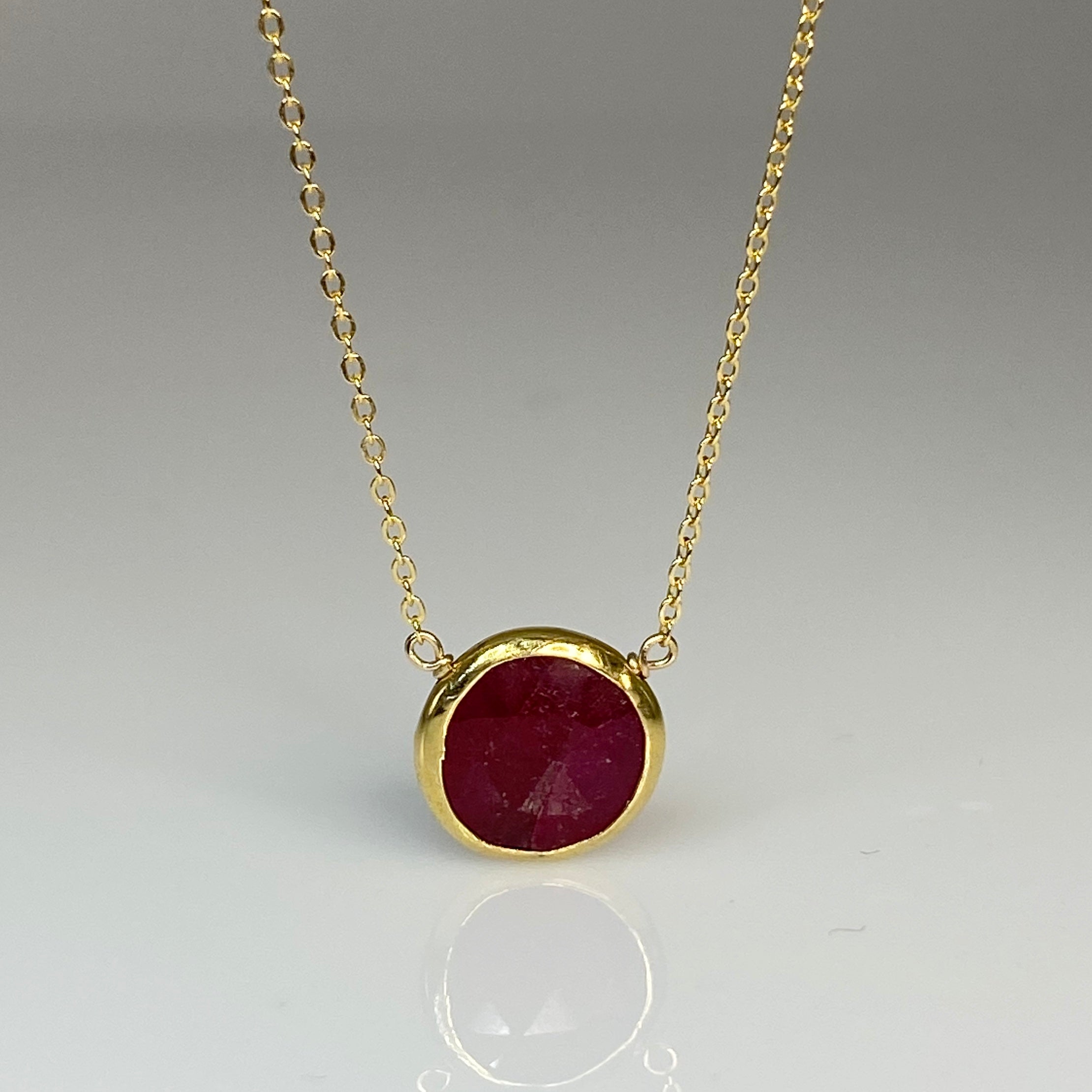 Ruby Bezel Necklace 11mm – KyleChanDesign