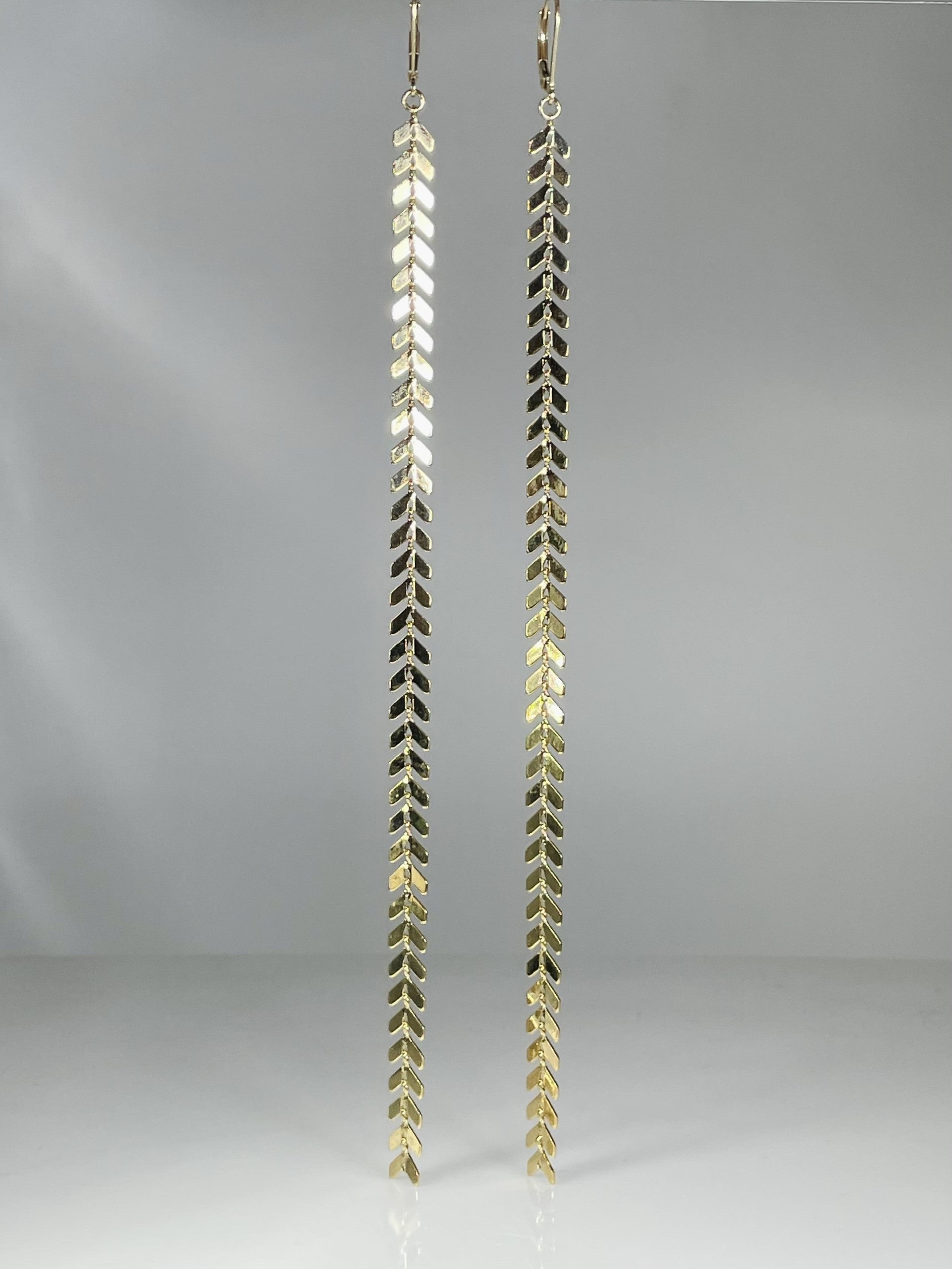 18KGP Mermaid Link Long Earrings 6 inches – KyleChanDesign