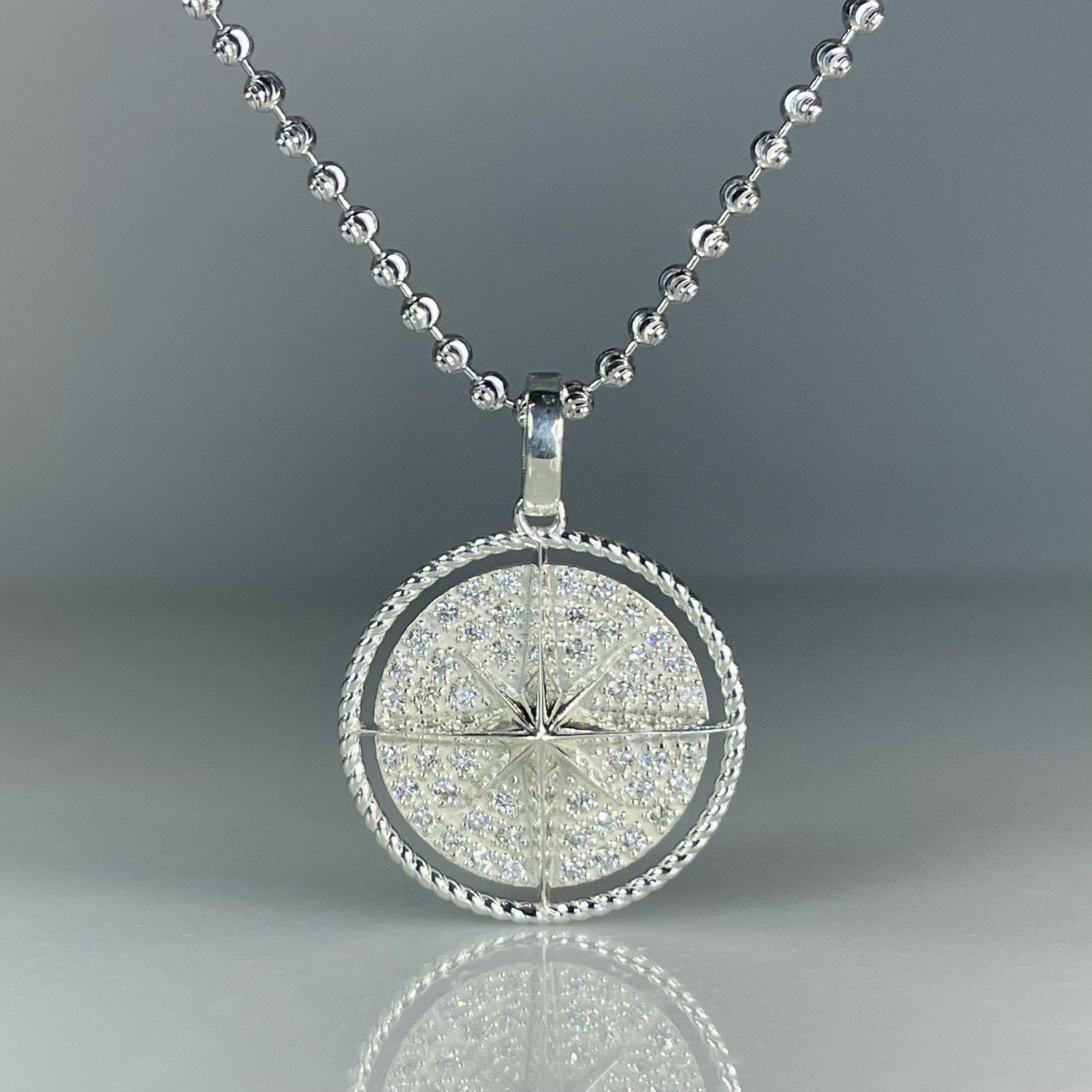 Sterling Silver Diamond Compass Necklace 0.48ct – KyleChanDesign