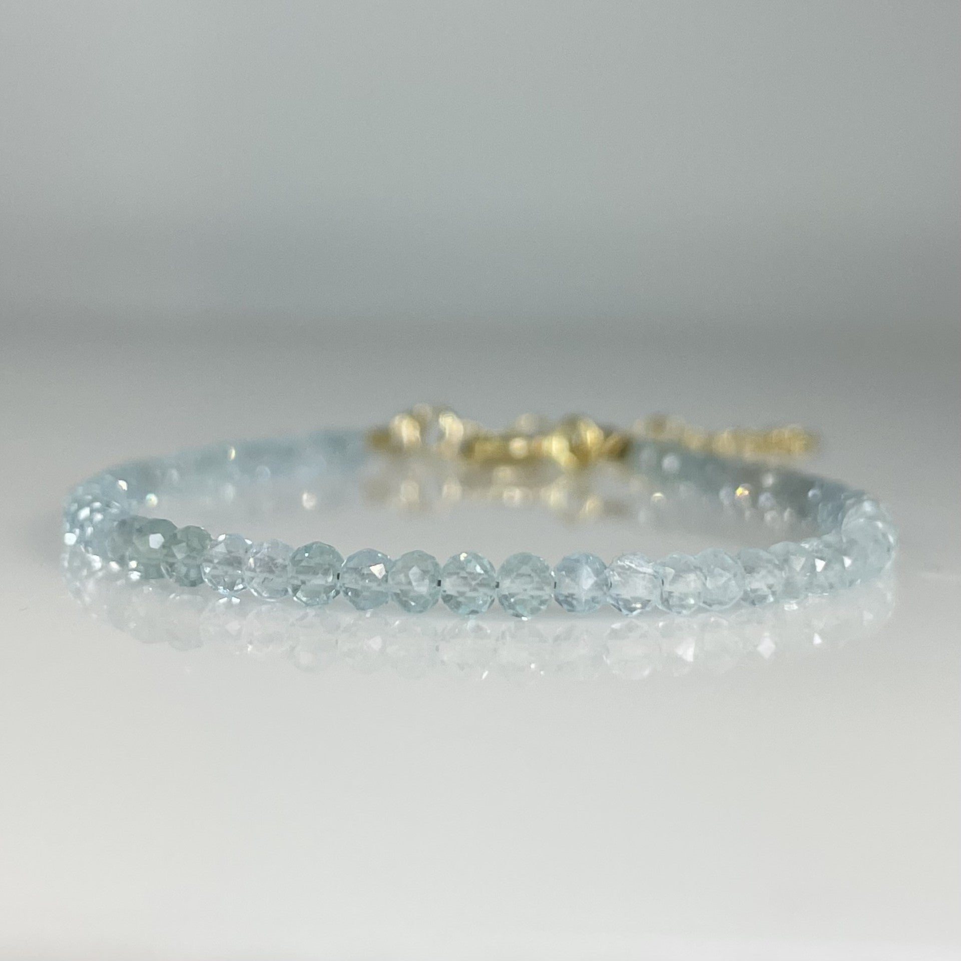 Aquamarine Beaded Bracelet 3mm – KyleChanDesign