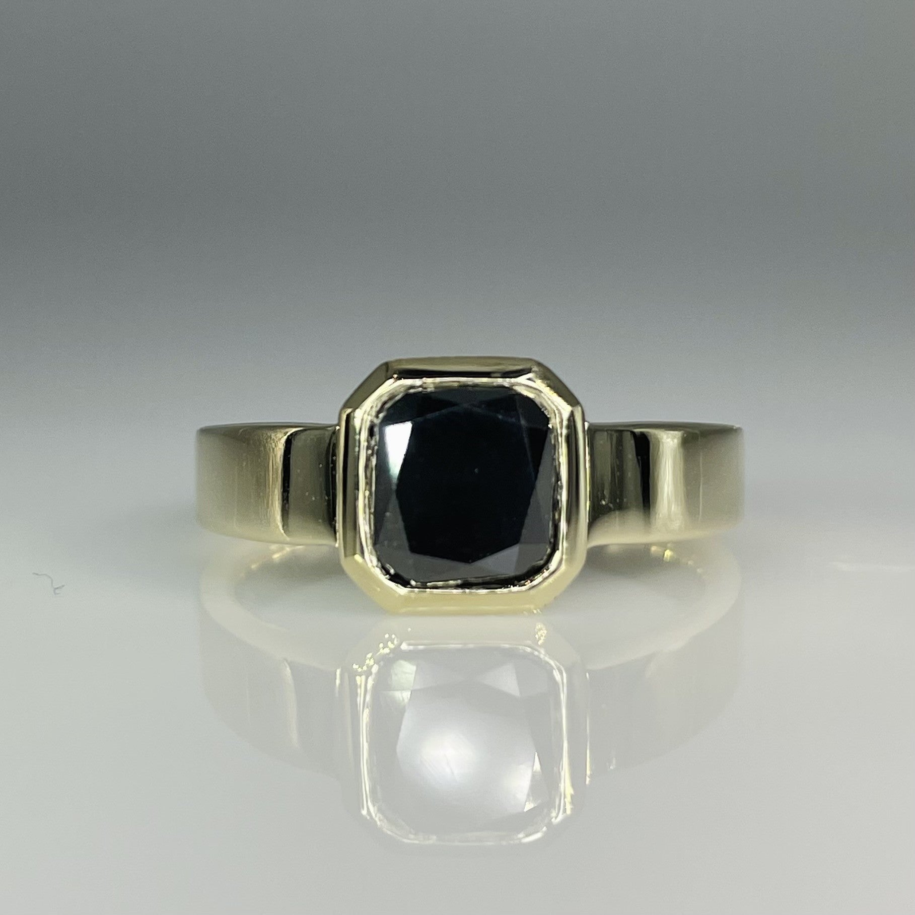 14K Yellow Gold Natural Black Diamond Ring 2.68ct – KyleChanDesign