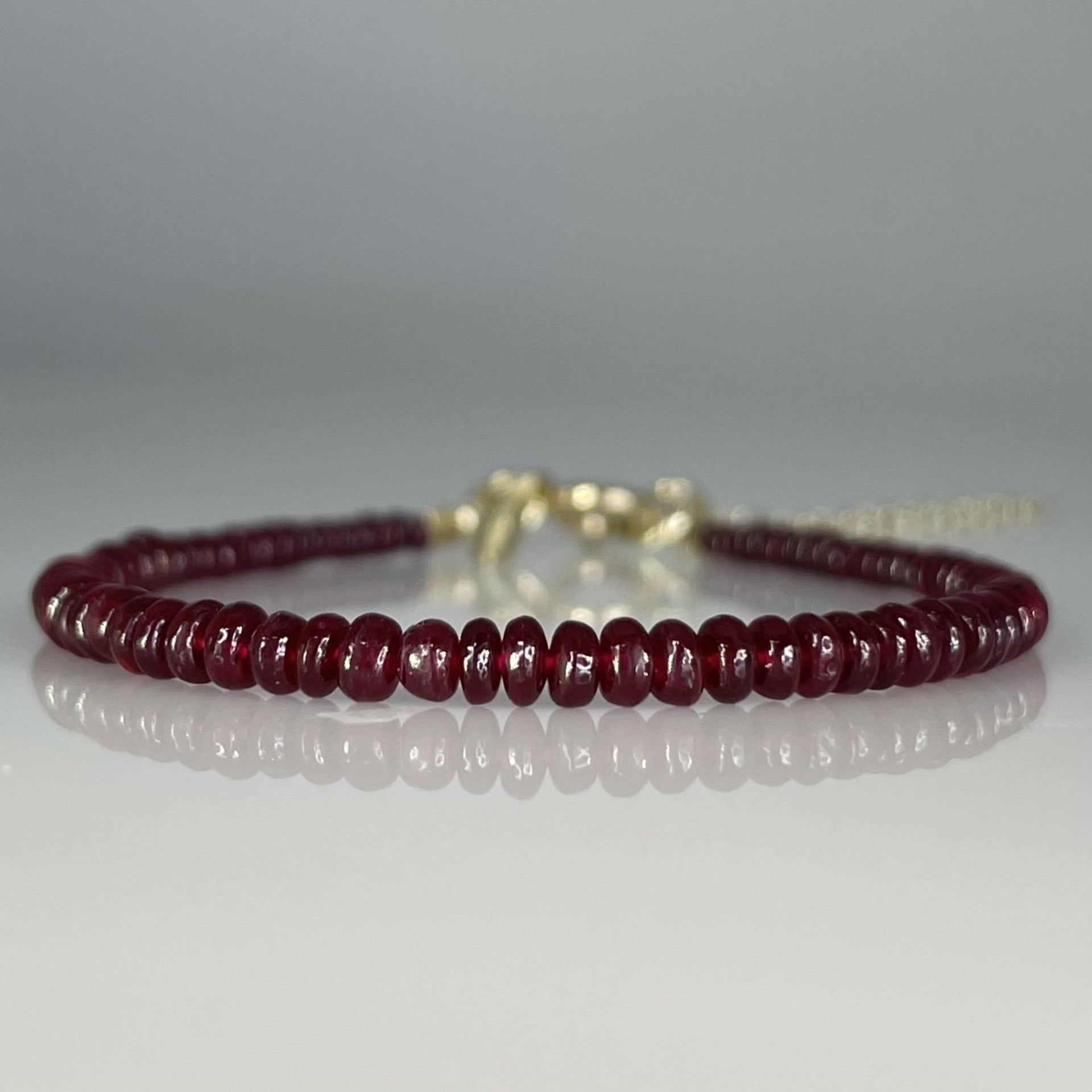 14K Yellow Gold Ruby Beaded Bracelet 3mm – KyleChanDesign