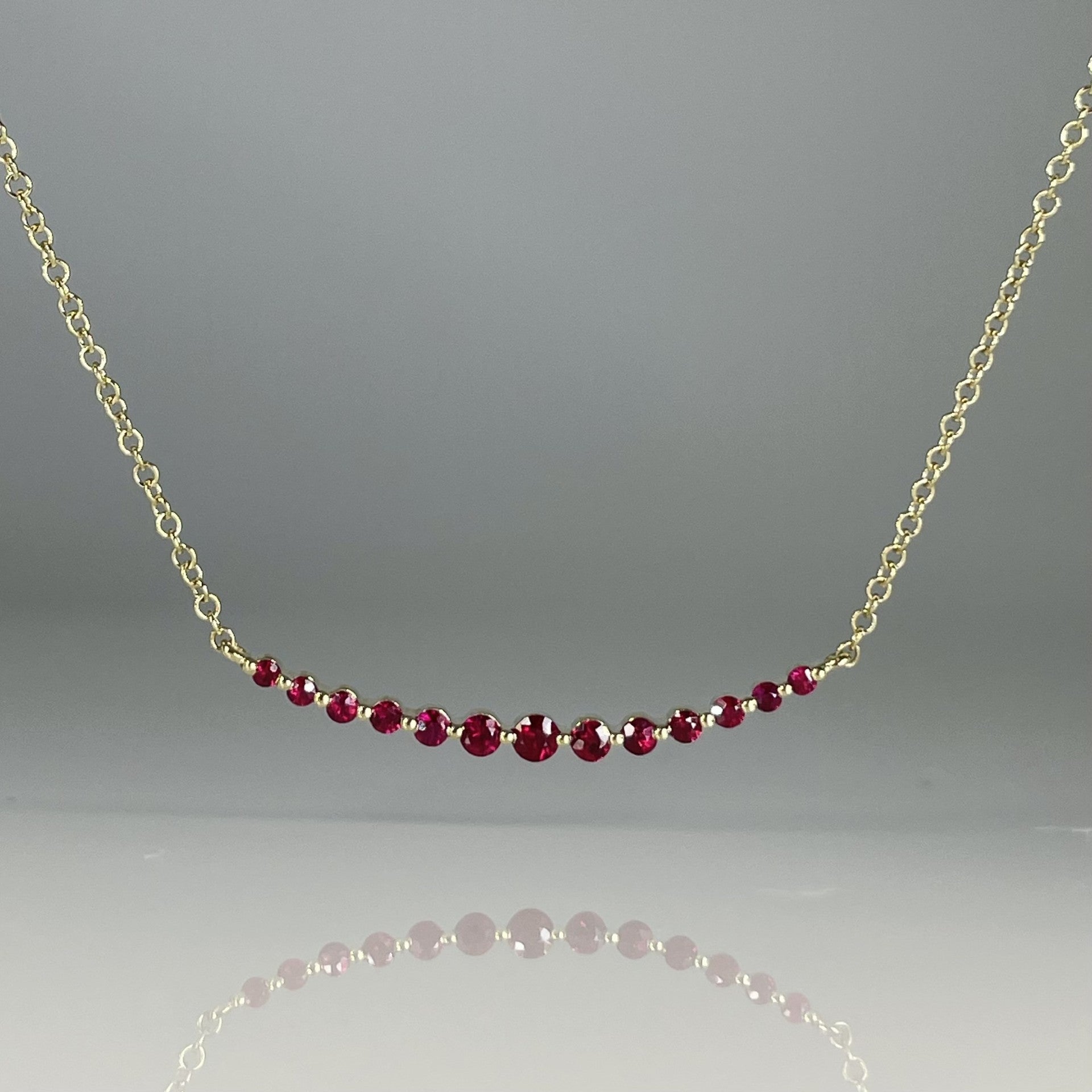 14K Yellow Gold Ruby Bar Necklace 0.32ct – KyleChanDesign