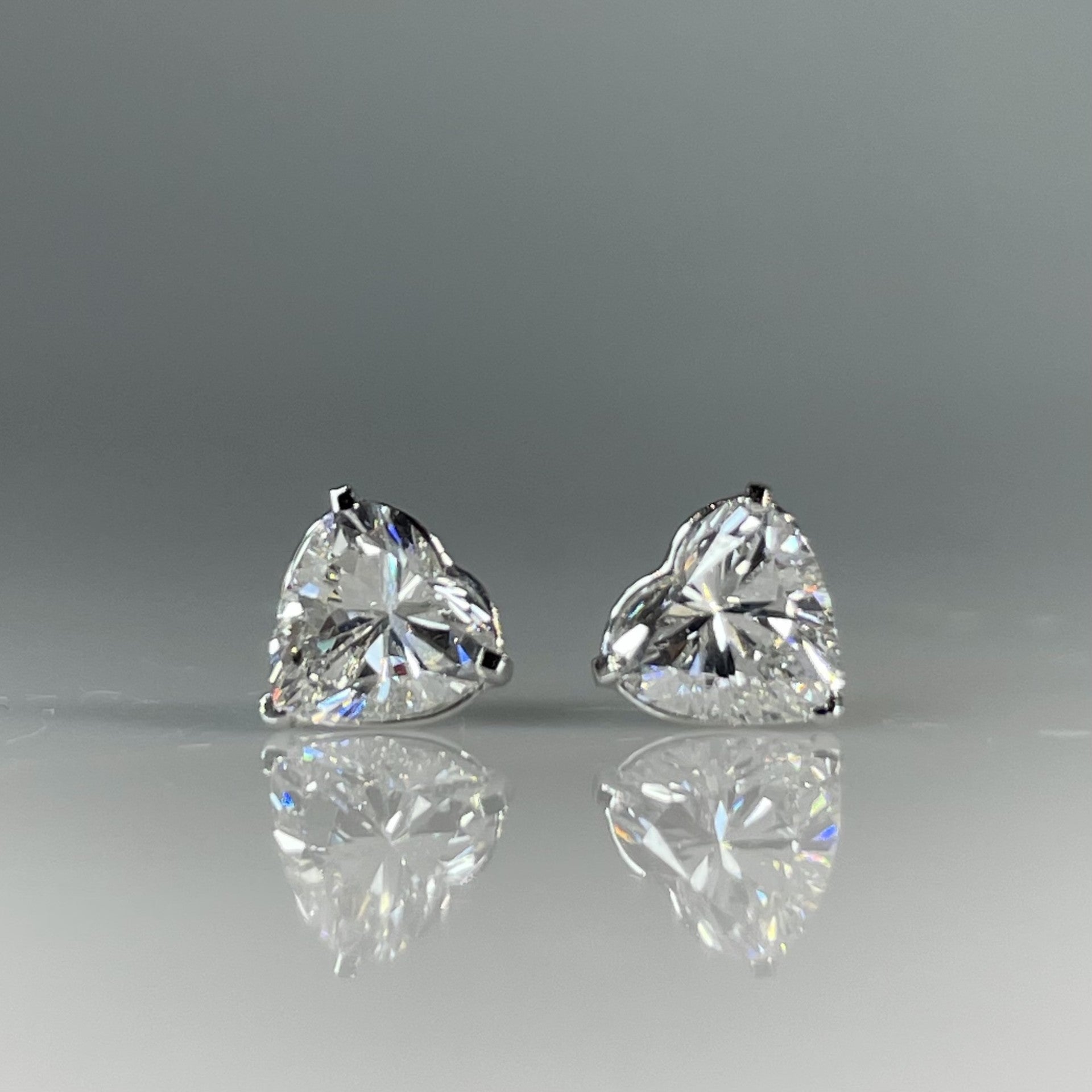 14K White Gold Lab Grown Heart Diamond Studs 1.45ct – KyleChanDesign