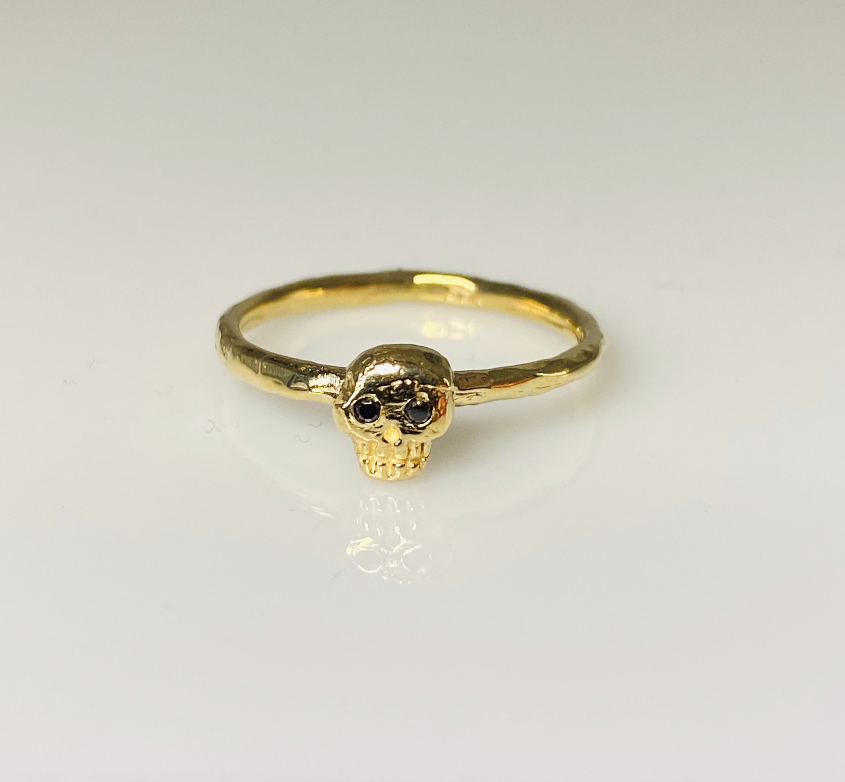 14K Yellow Gold Black Diamond Skull Ring – KyleChanDesign