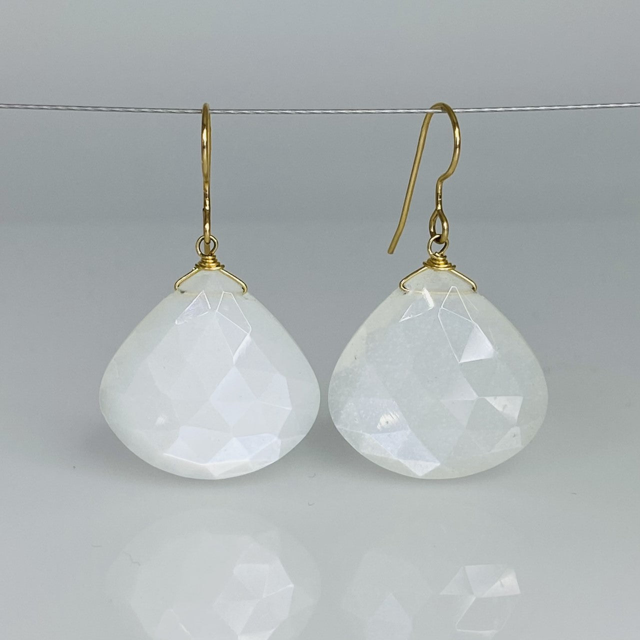 Pear Shape Moonstone Drop Earrings 21x21mm – KyleChanDesign