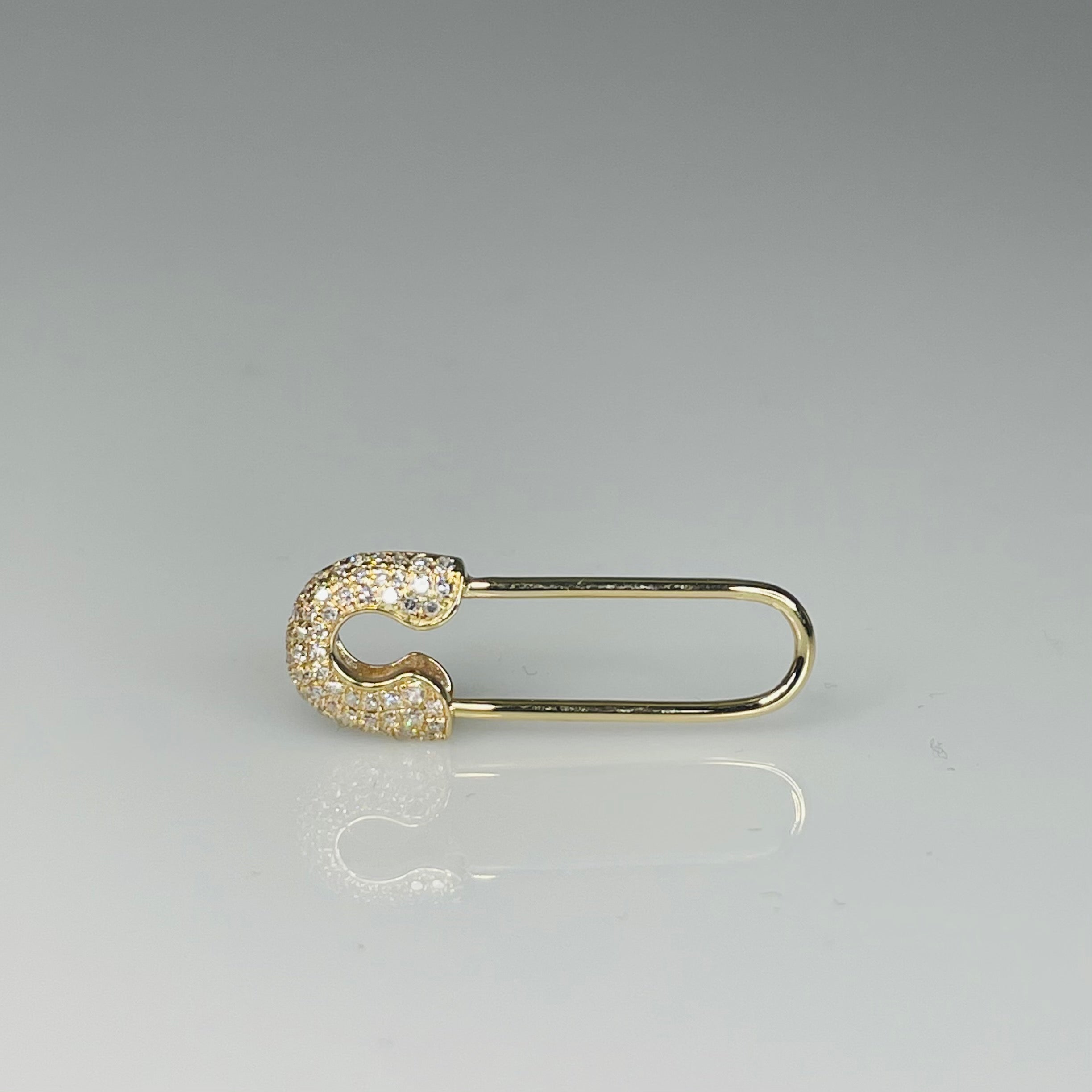14K Yellow Gold Diamond Safety Pin 0.15ct – KyleChanDesign