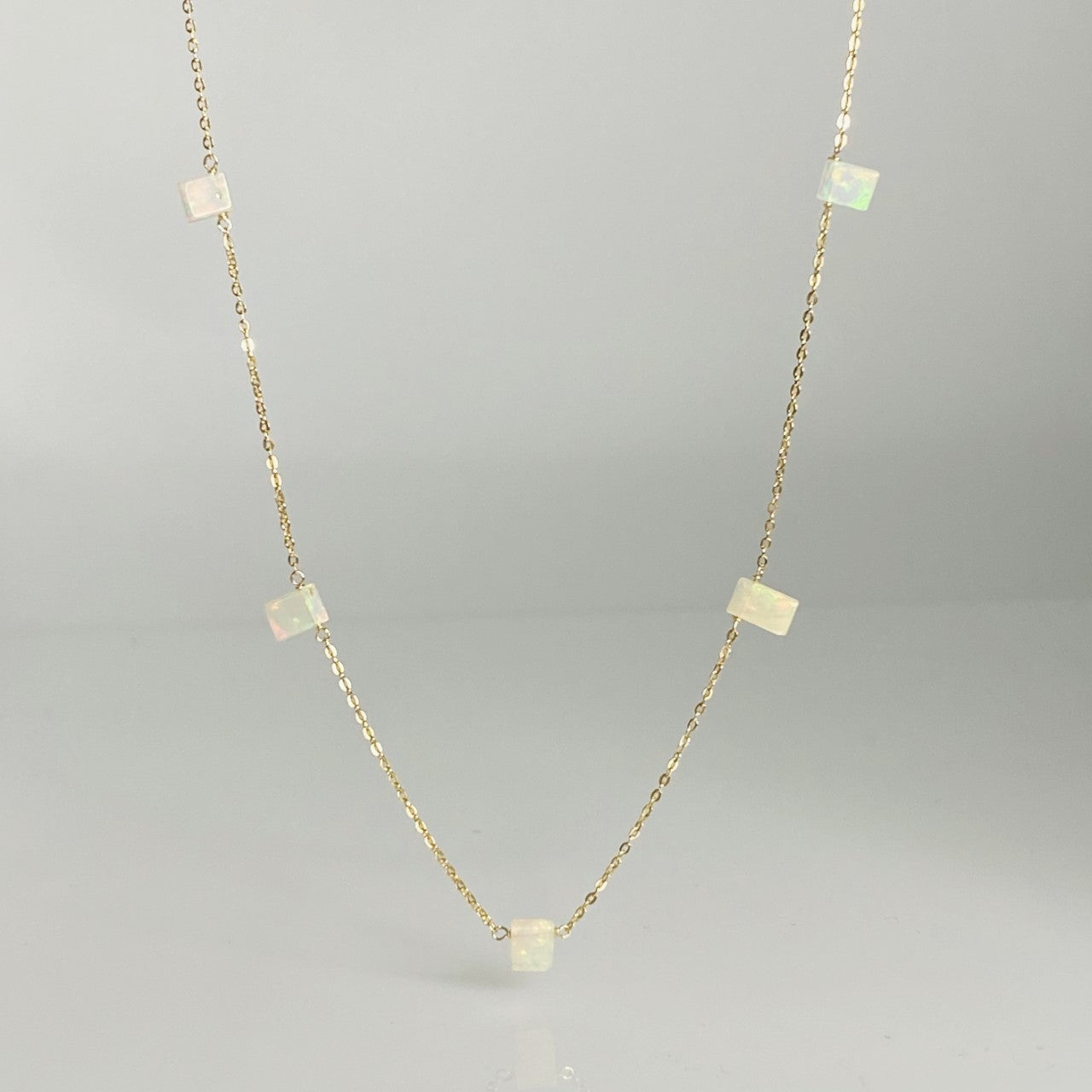 Square Cut Ethiopian Opal Multidrop Necklace – KyleChanDesign