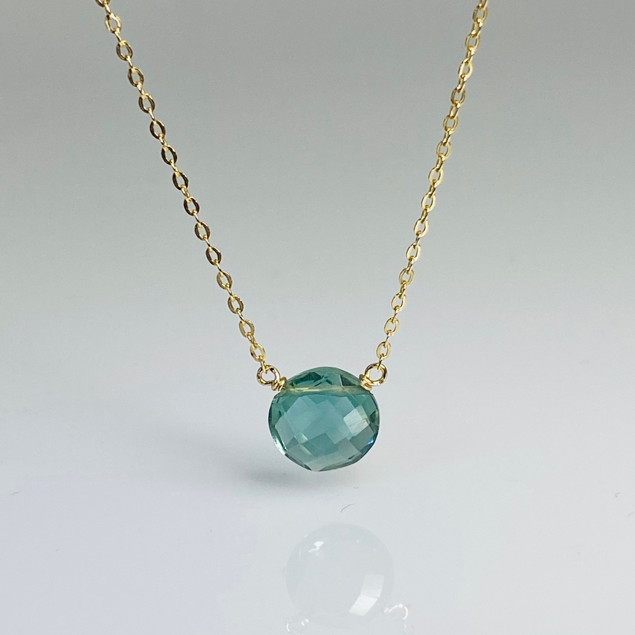 Green Emerald Quartz Round Drop Necklace 7mm – KyleChanDesign