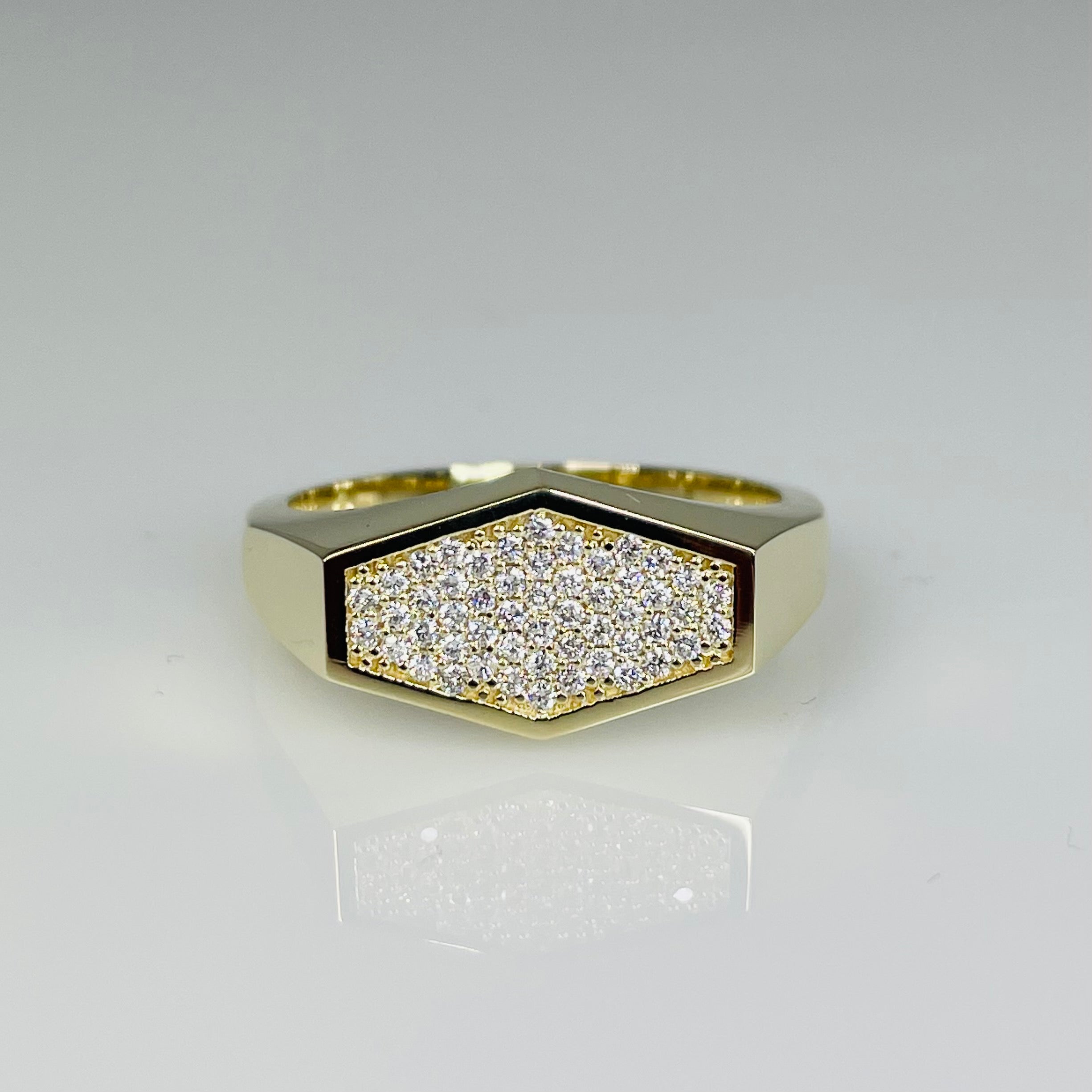 14K Yellow Gold Diamond Hexagon Ring 0.25ct – KyleChanDesign