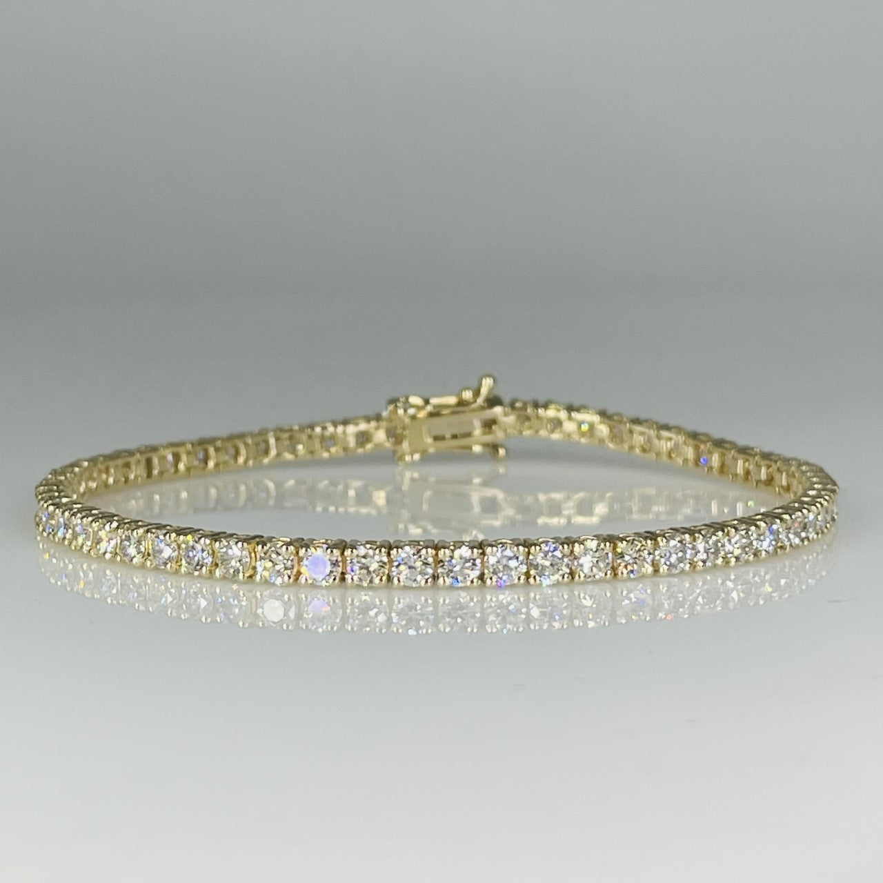 14K Yellow Gold Diamond Tennis Bracelet 4.86ct – KyleChanDesign