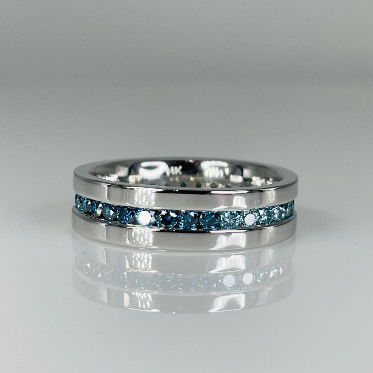 14K White Gold Blue Diamond Eternity Band 1.22ct – KyleChanDesign
